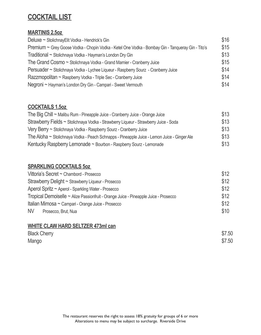 Regular Menu